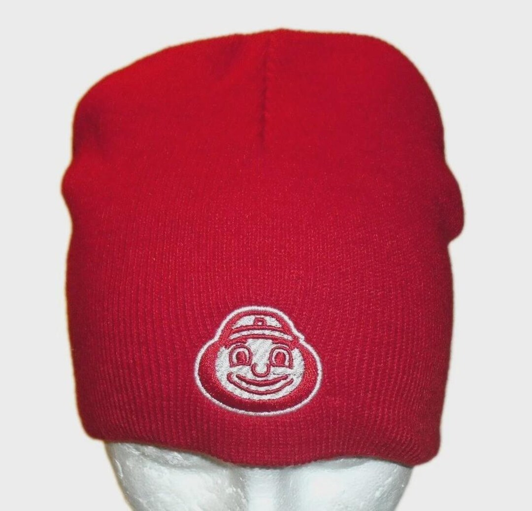 Ohio State Buckeyes Brutus Logo Mens Adult Red Winter Hat Beanie Cap ...