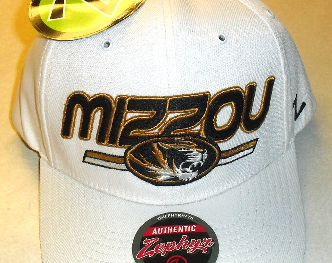 Missouri Tigers Mizzou Zephyr Mens White Adjustable Strapback Hat Cap ...