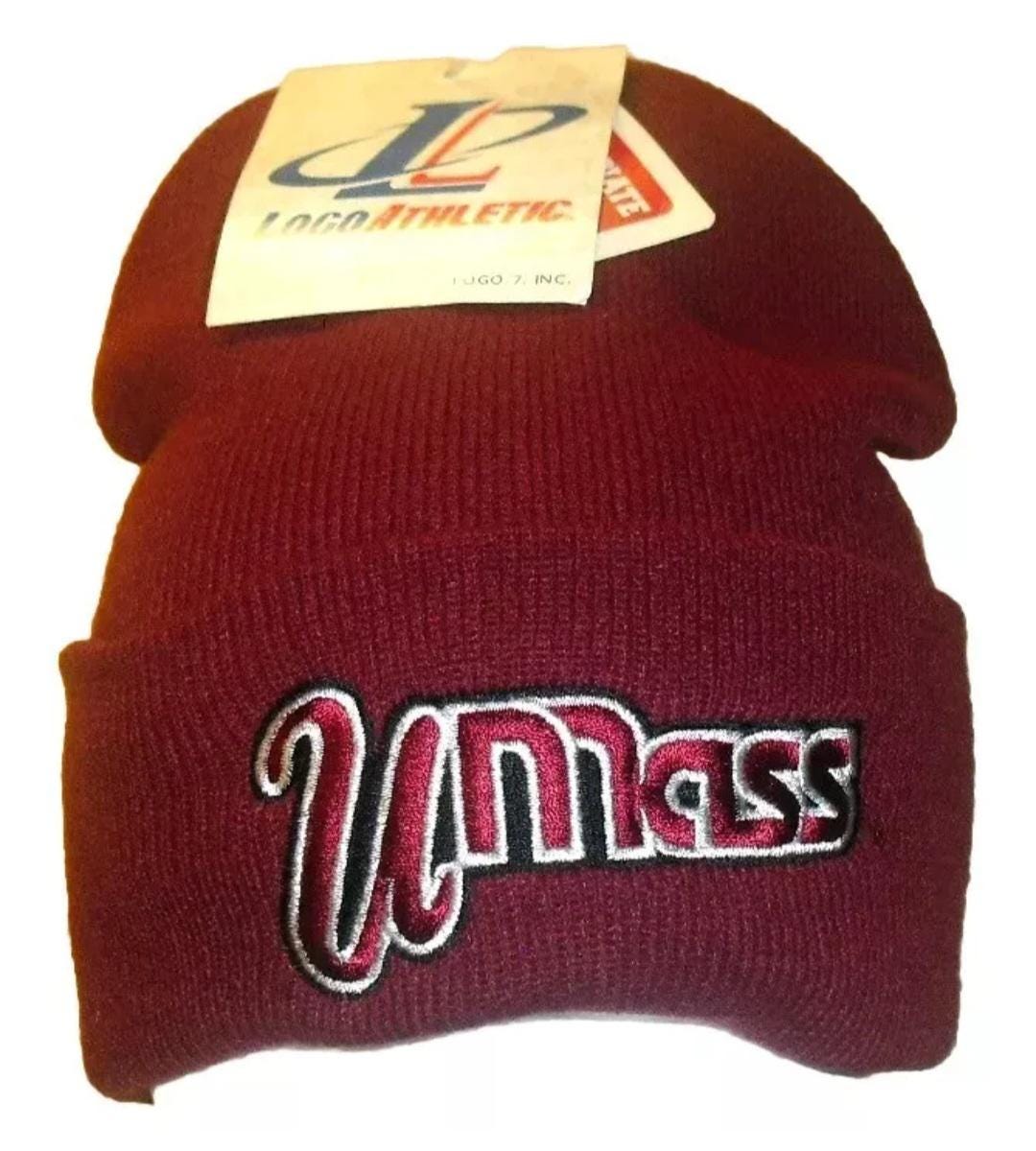Umass Minutemen University 90s Vintage Logo Athletic Mens Beanie Winter ...