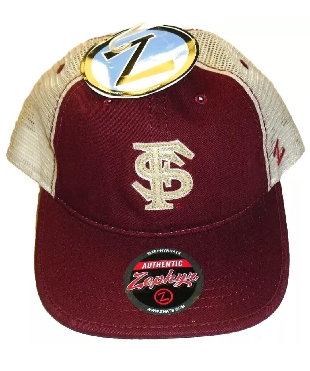 Florida State Seminoles Zephyr Snapback Hat Trucker Mesh Sides Back New ...