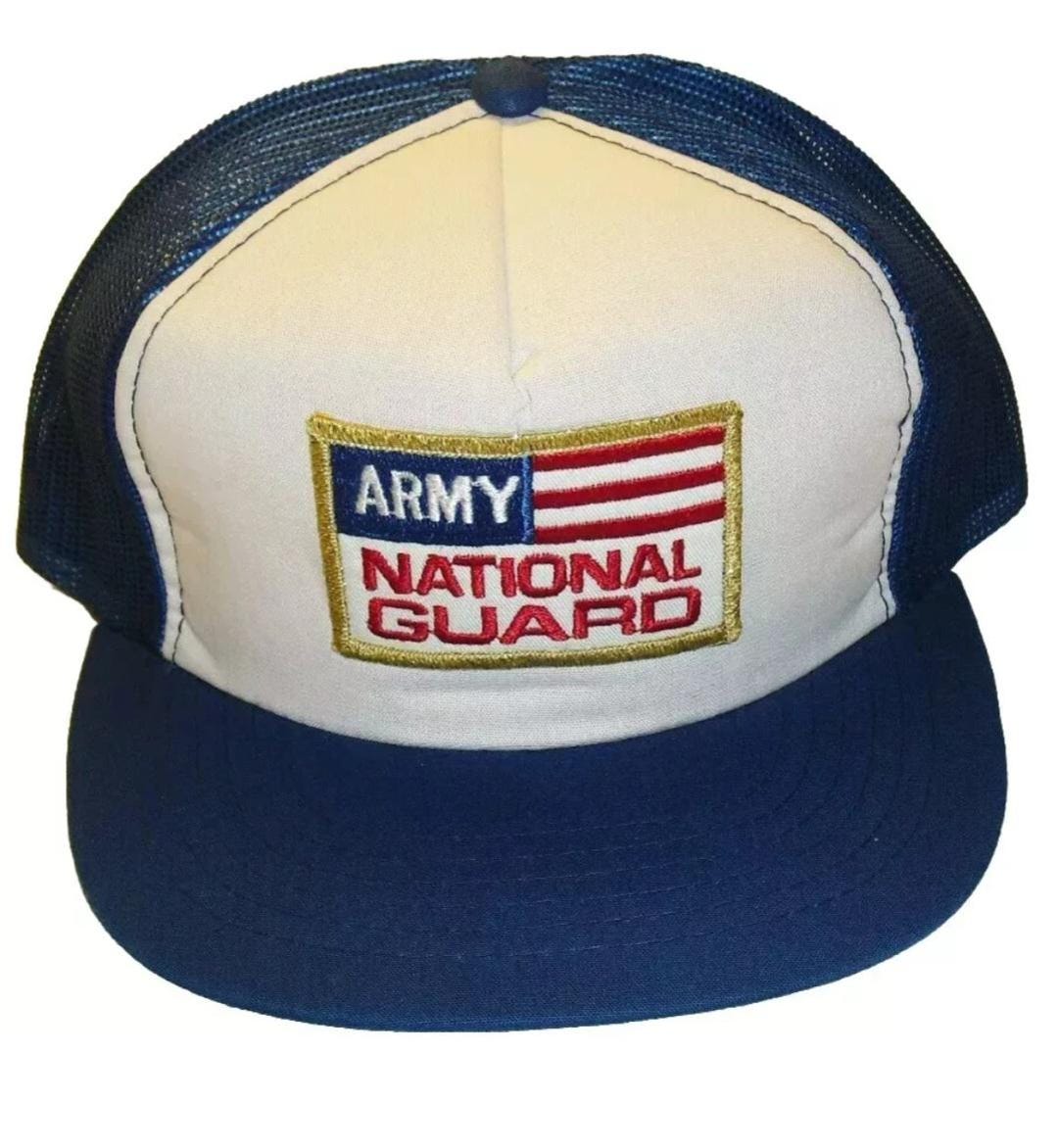 Army National Guard Vintage 80s 90s Trucker Snapback Hat Military New ...