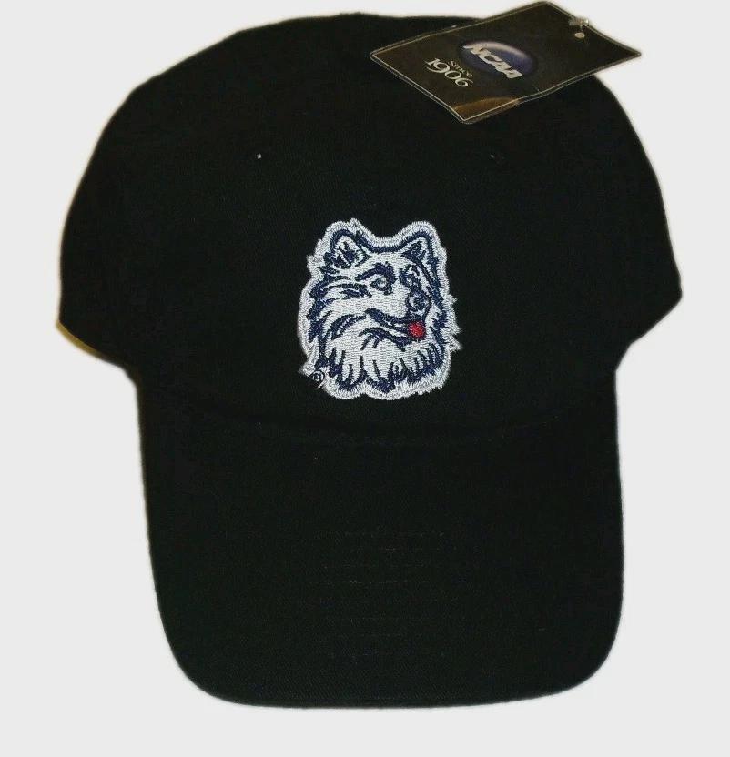Uconn Huskies Adjustable All Black Adult Strapback Hat Dad Hat Style ...