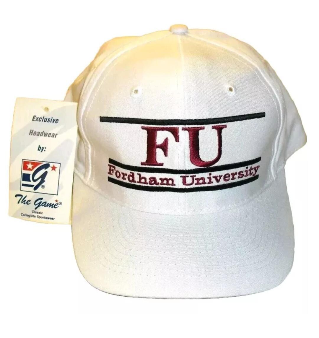 Fordham FU University the Game 90s Vintage White Mens Snapback Hat Ncaa ...