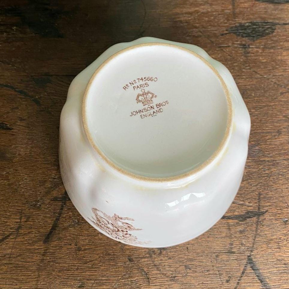 Victorian English Tea Bowl, Antique Transferware by Johnson Brothers - Etsy