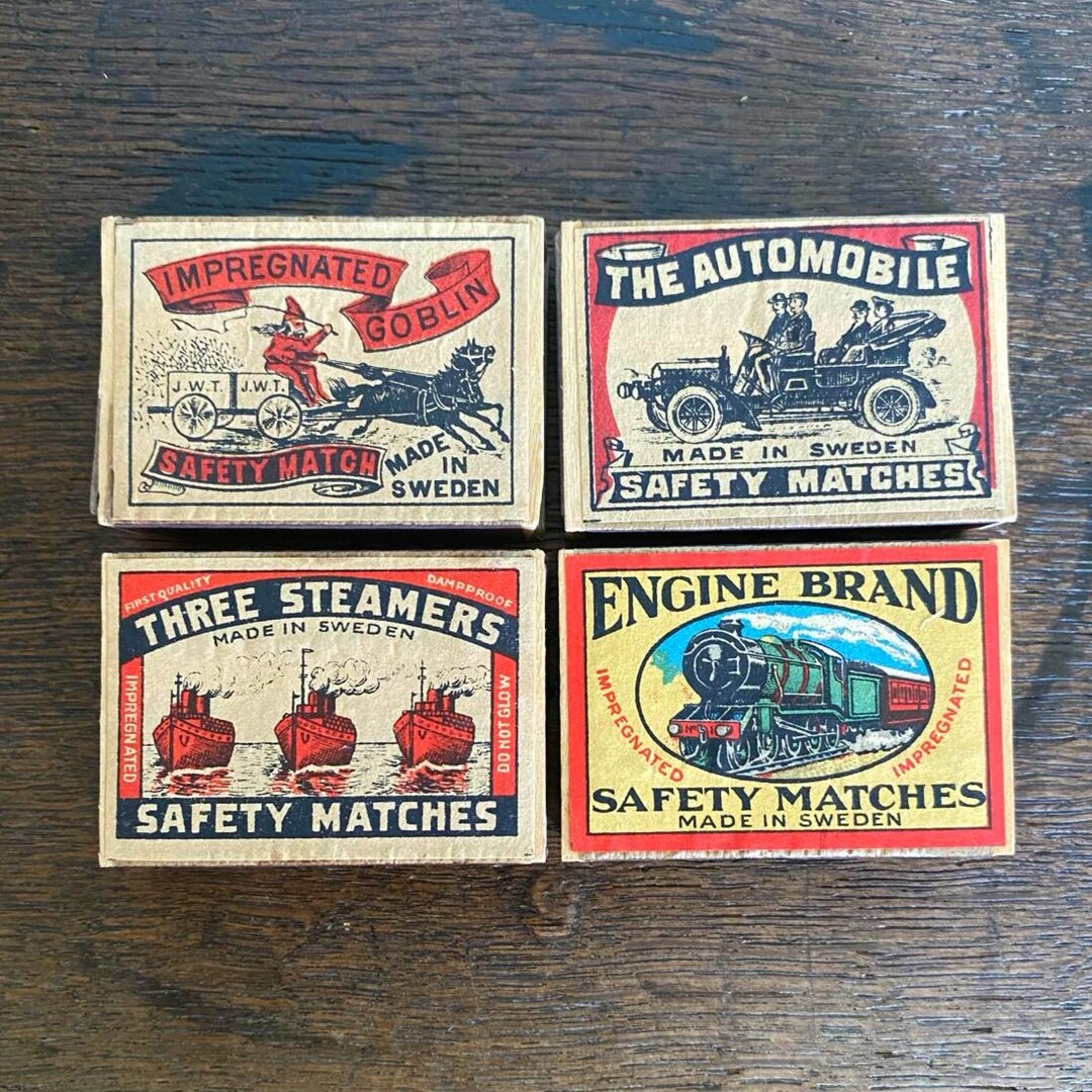 Collectable Vintage Match Boxes, Logo Design Paper Ephemera, Graphic ...