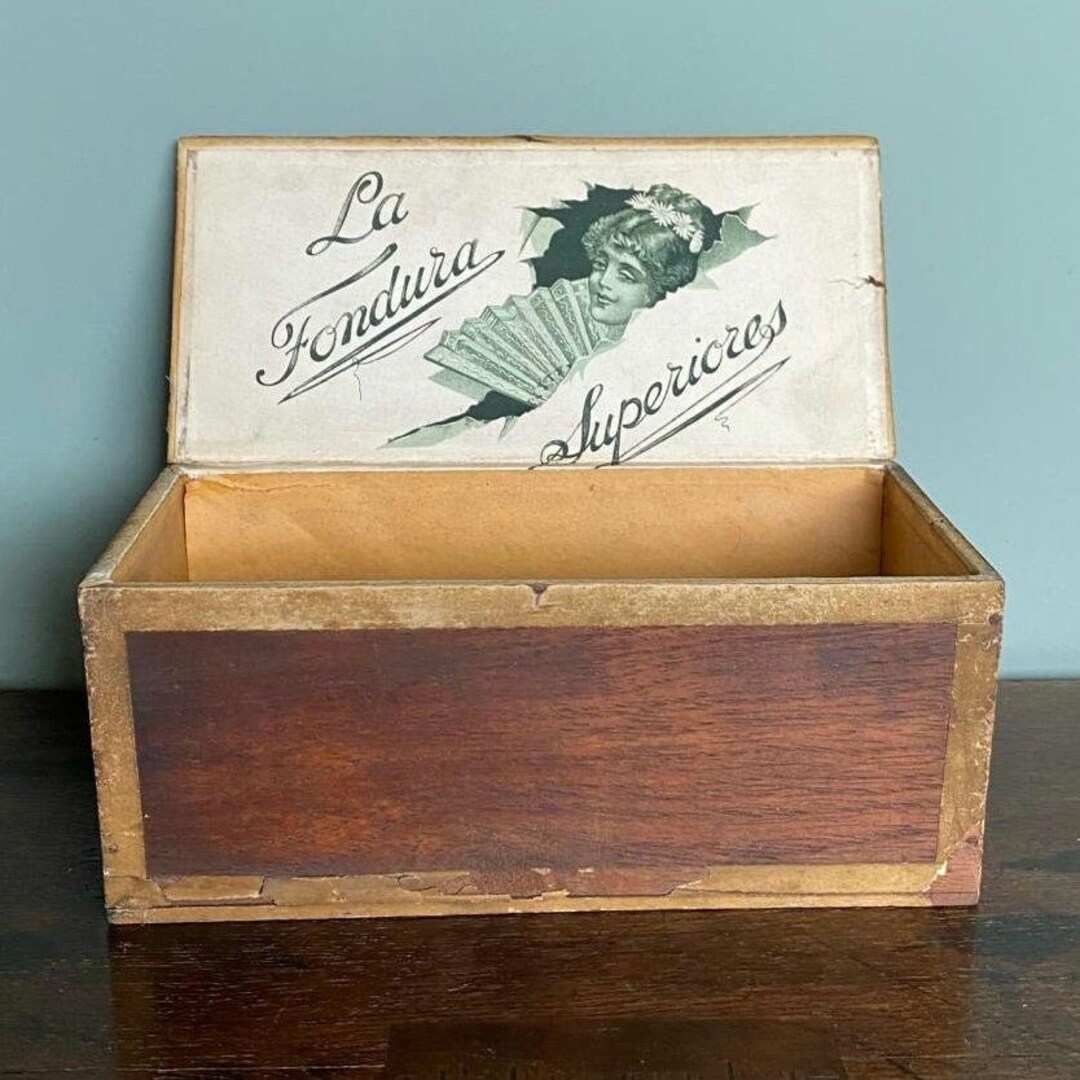 Antique Wooden Cigar Box, Edwardian Cigars, Trinket Keepsake Collectors ...