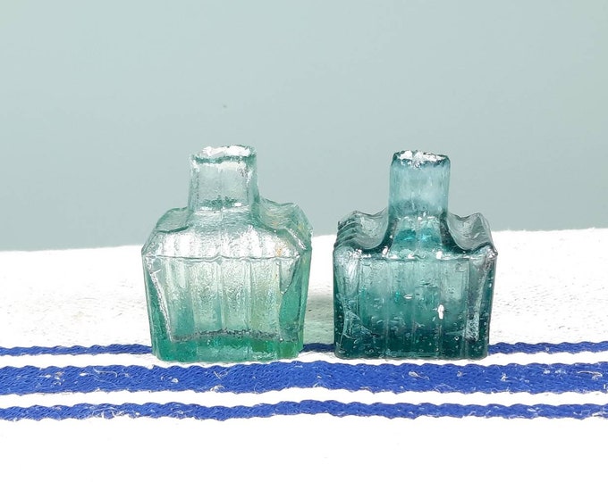 Victorian Glass Ink Bottle, Antique Glass Inkwell, 1800's Cottage Ink ...