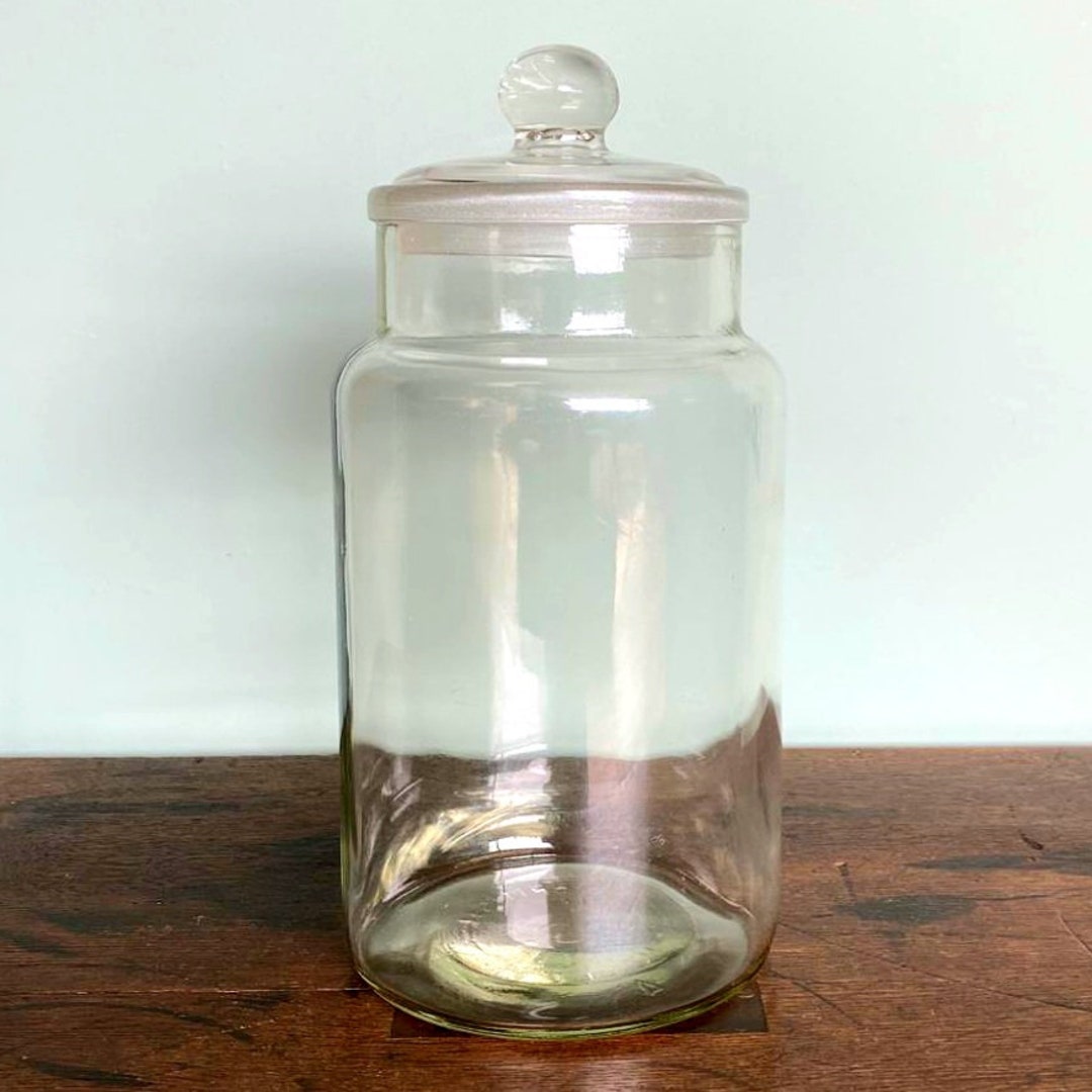 Vintage Glass Storage Jar With Bobble Top Lid, - Etsy UK