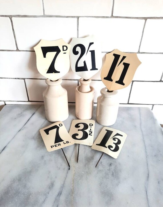 Vintage Shop Price Label Pre-decimal Vintage Grocery Store - Etsy