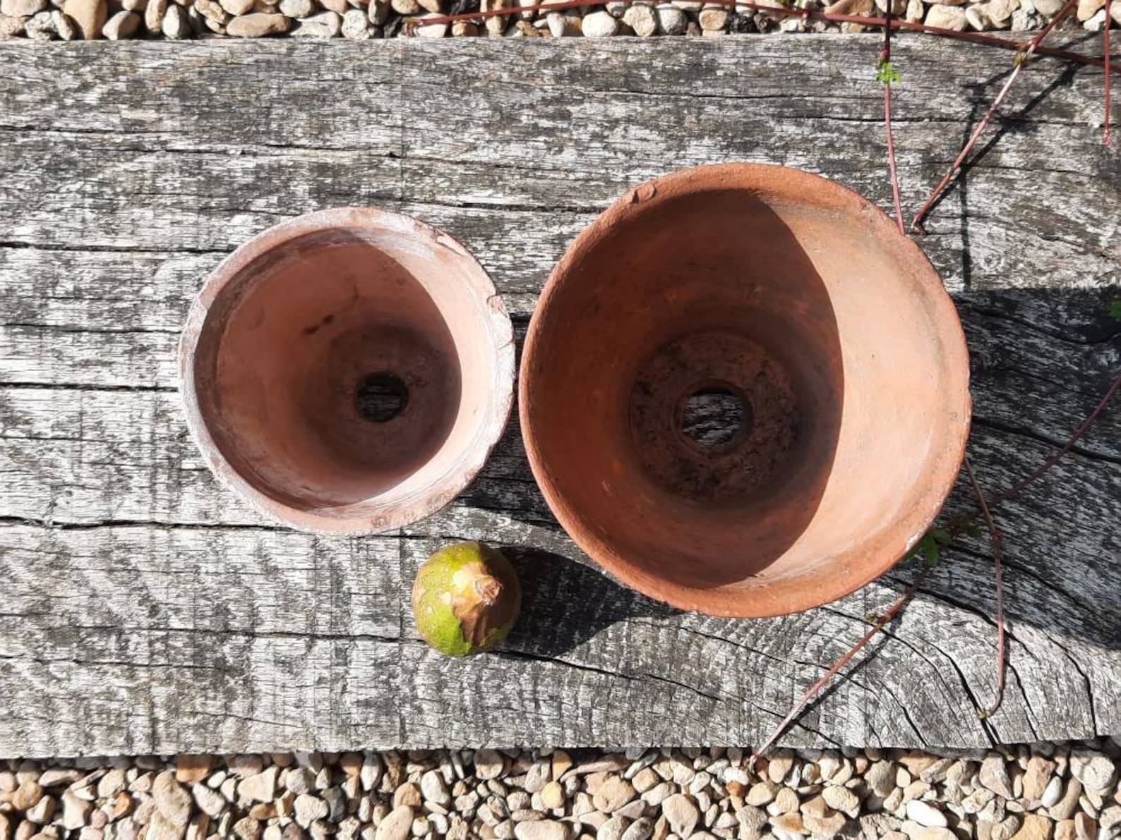 Antique Terracotta Flower Pots, Edwardian Hand Thrown Seedling Pots ...