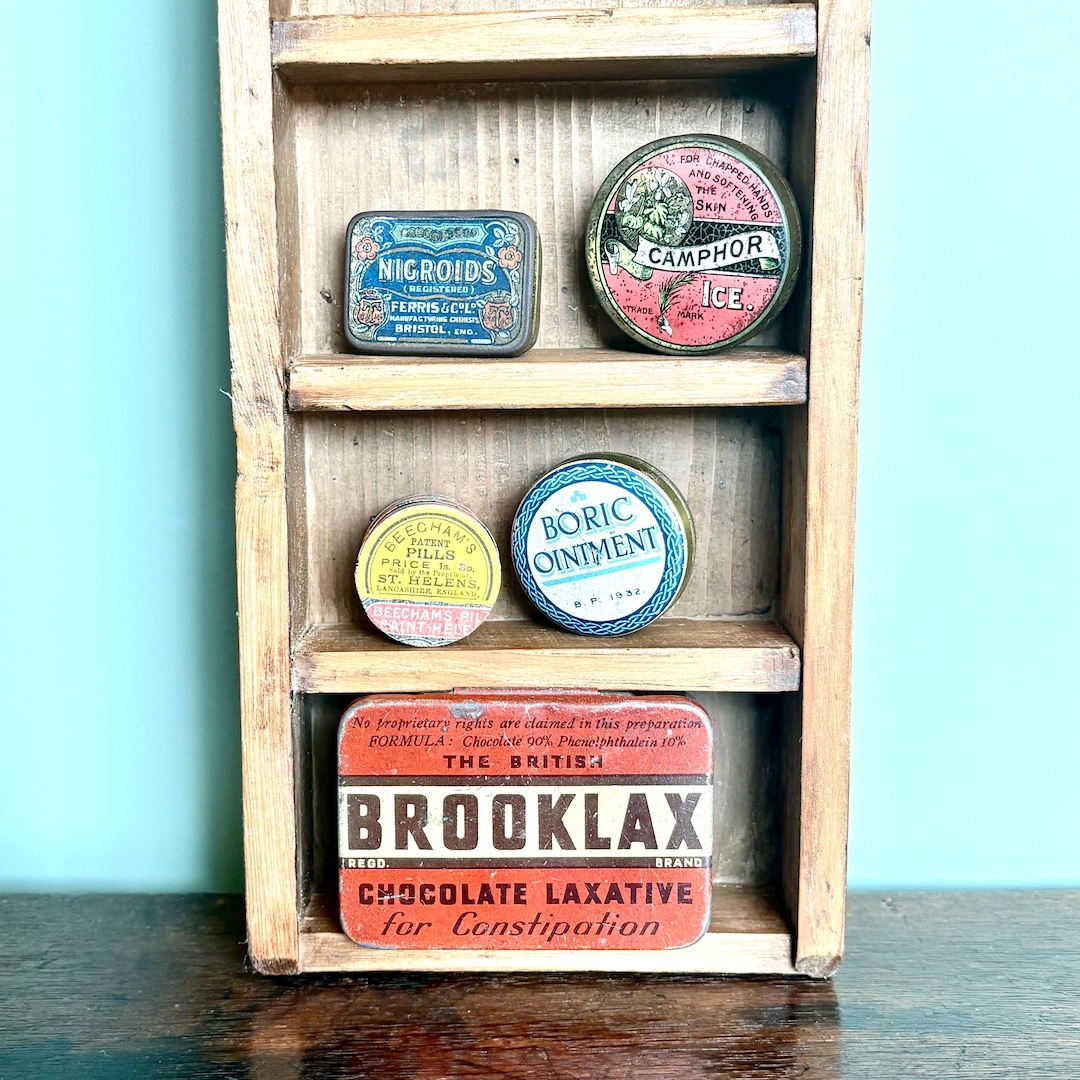 Little Vintage Collectable Tins, Small Decorative Old Pharmacy Pill Tin ...