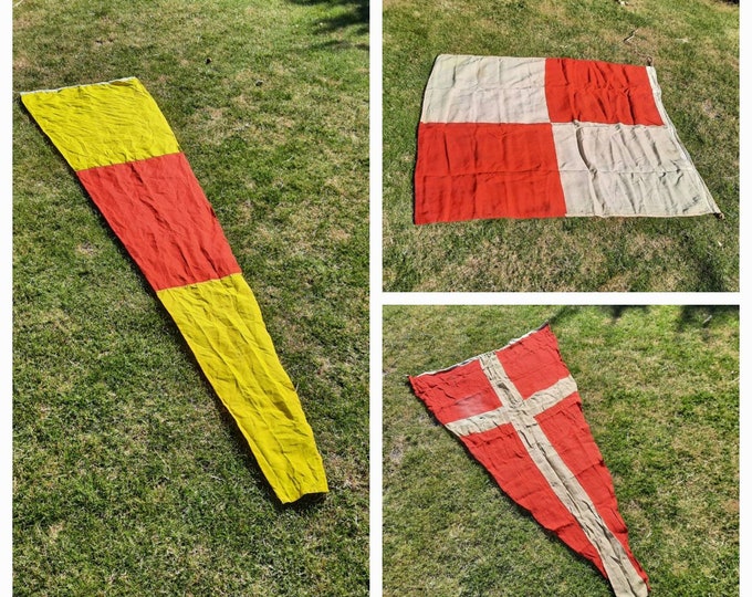 Large Flag, Vintage Ship Signal Flag, Initial U, Sailing and Boat Decor ...