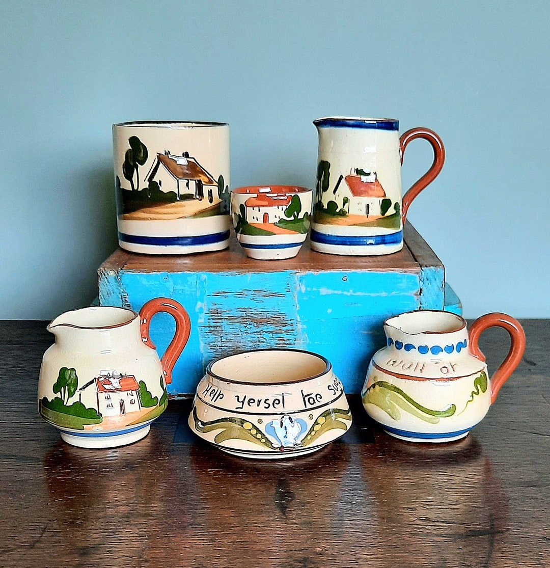 Devon Pottery, Torquay Ware, Mottoware Pottery Jug - Etsy UK
