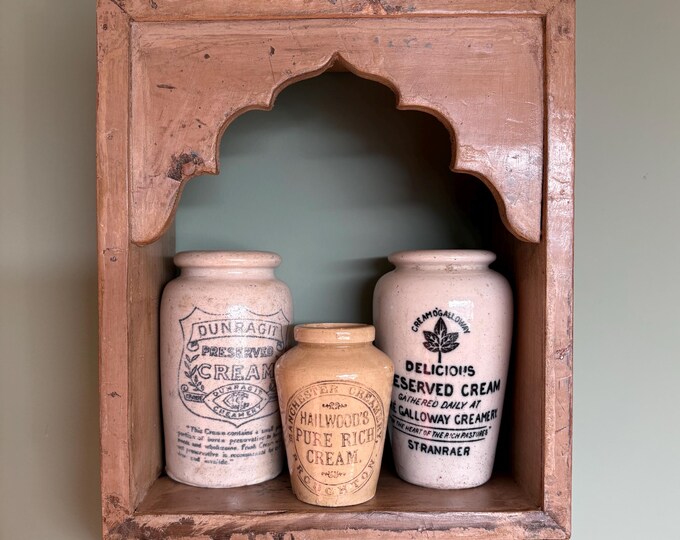 Victorian Stoneware Dairy Cream Pot, 1800's Crock Pot With Advertising ...