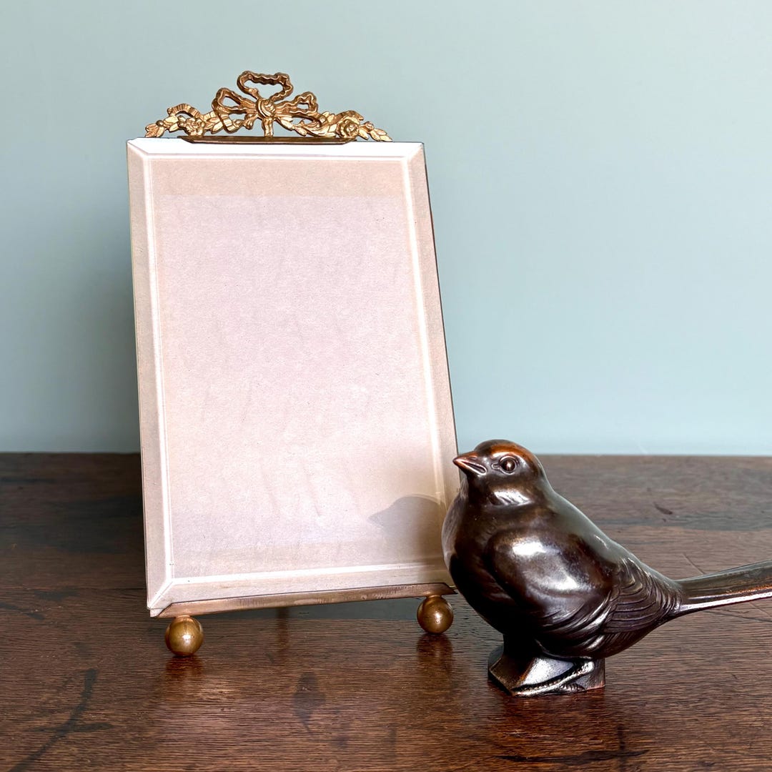 Antique French Empire Style Frame, Small Ormolu Easel Photograph Frame ...