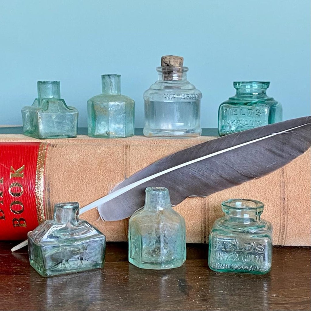 Antique Victorian Glass Ink Bottle, 1800's Octagonal Ink Bottle - Etsy UK