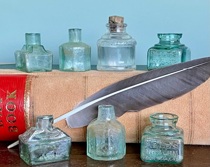 Antique Victorian Glass Ink Bottle, 1800's Octagonal Ink Bottle - Etsy UK