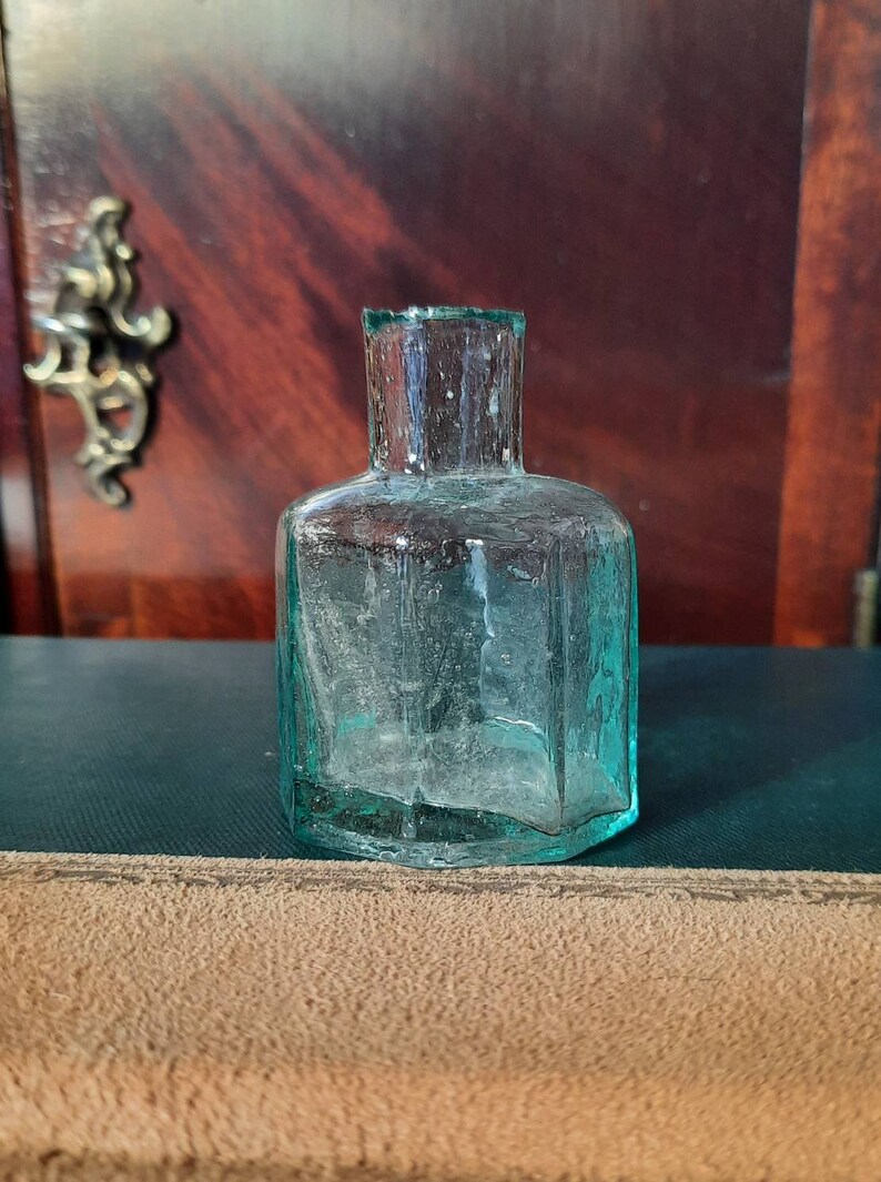 Antique Victorian Glass Ink Bottle 1800's Octagonal Ink - Etsy UK