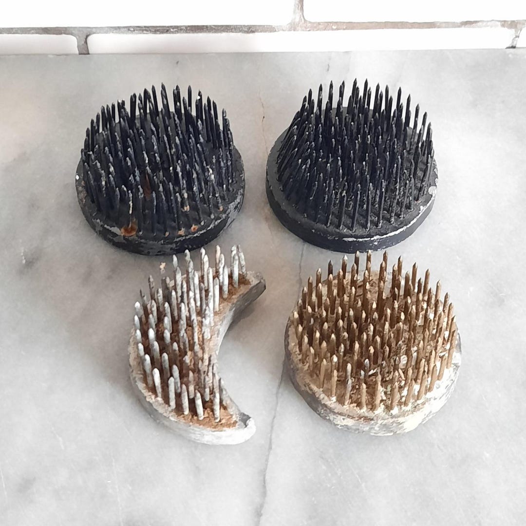 Vintage Metal Flower Frog, Florist Arranging Pin Spike Block - Etsy