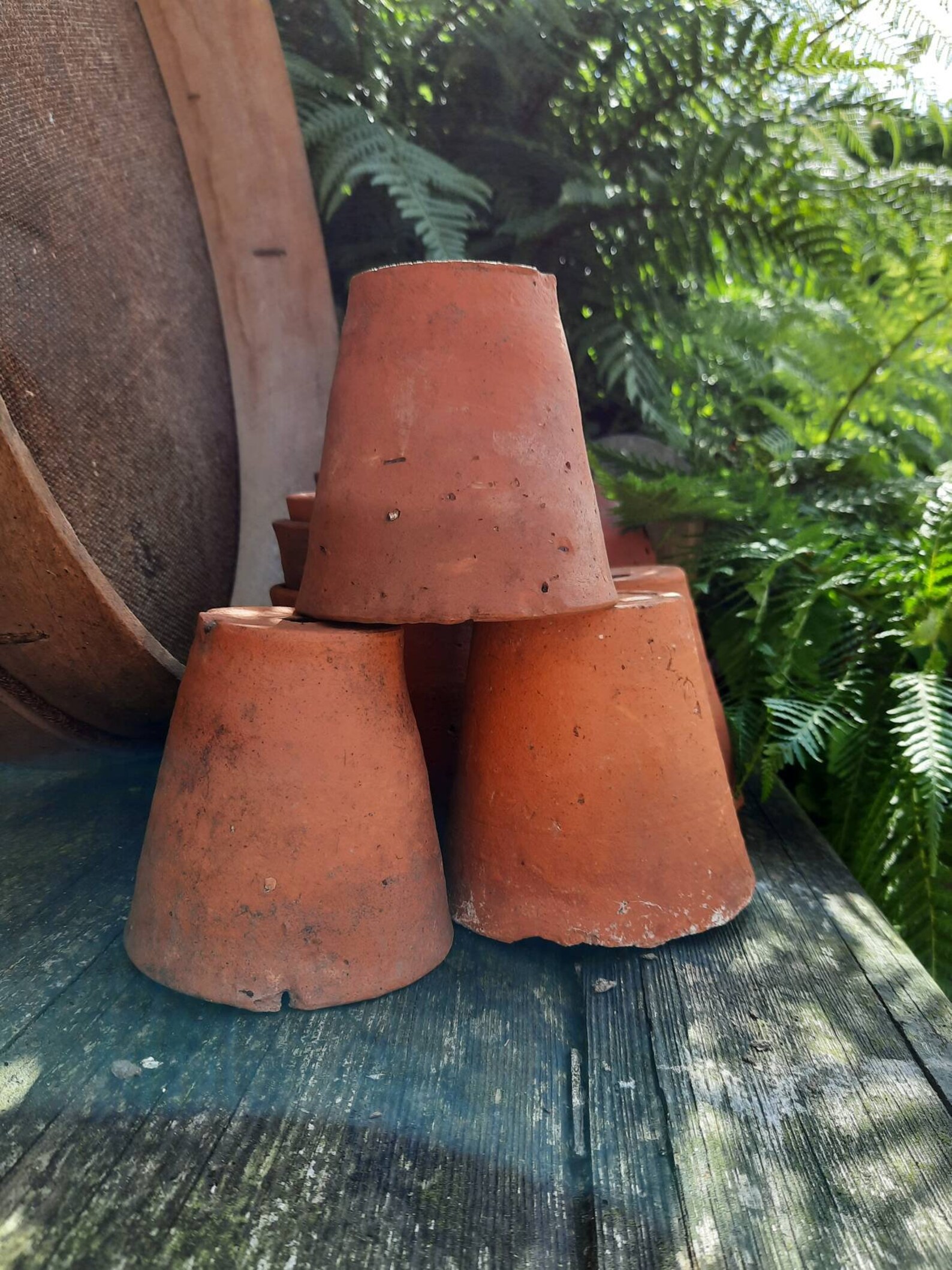 Antique Terracotta Flower Pots, Edwardian Hand Thrown Seedling Pots ...