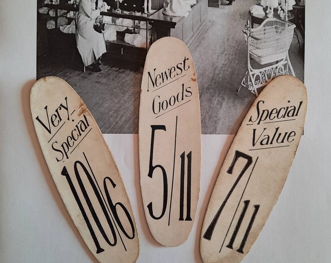 1920's Shop Price Label, Pre-decimal Vintage Shop Price Tag, Old ...