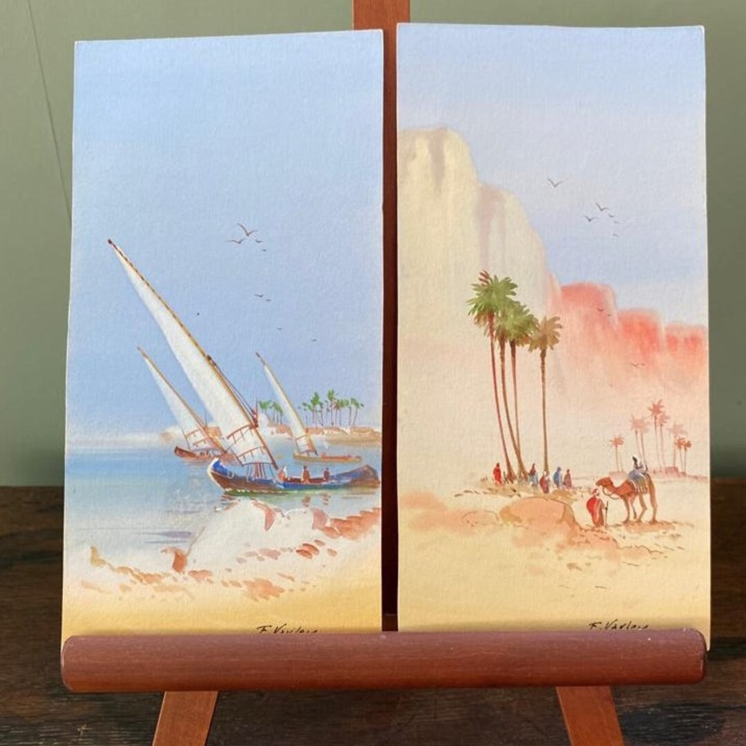 Vintage F Varley Watercolour Painting, Egyptian Desert Watercolour ...