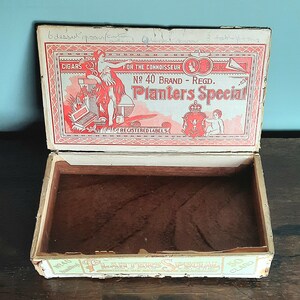 Vintage Wooden Cigar Box, Hunter and Co Indian Cigars, Old Wooden ...