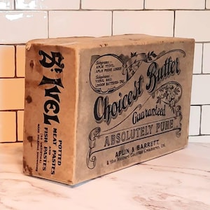 Vintage Shop Advertising, Old Grocery Box, 1900s Advertising Box for ...