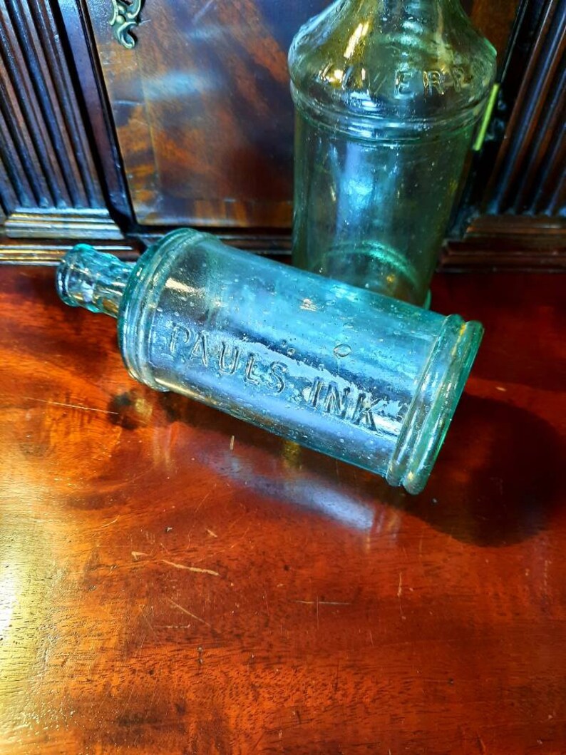 Victorian Glass Ink Bottle Ink Bottle With Lettering - Etsy UK
