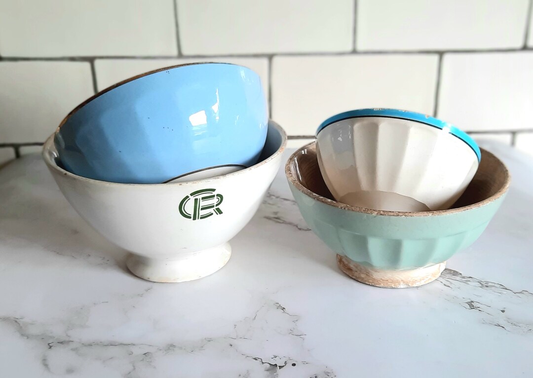 French Cafe Au Lait Bowls, French Kitchen Vintage Decor - Etsy UK