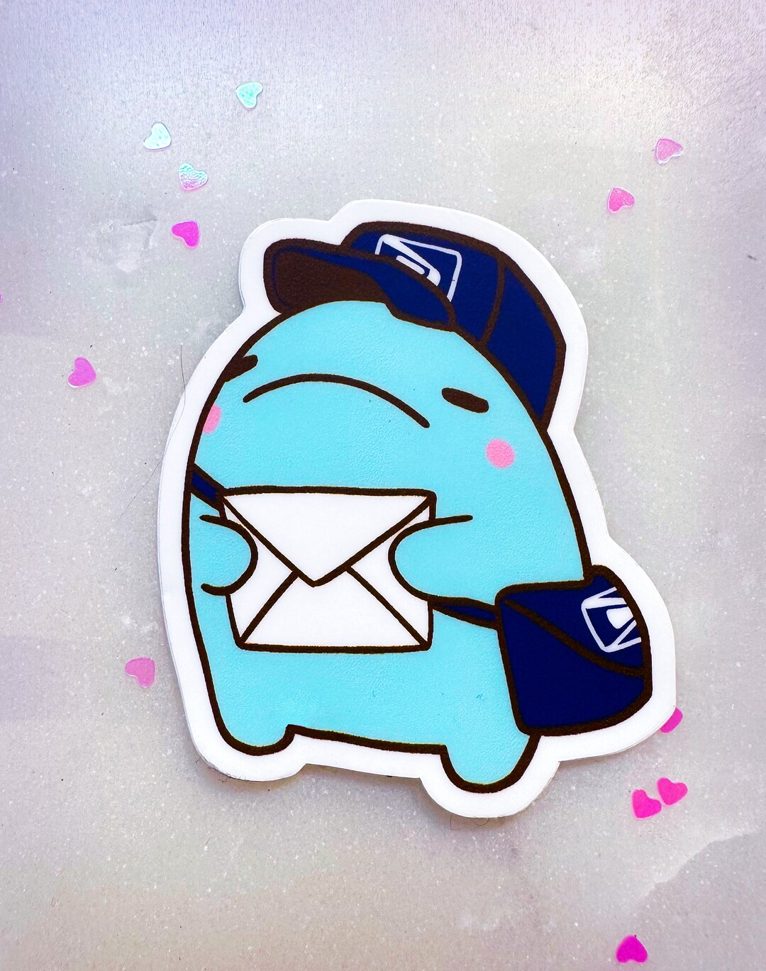 Postman Frog Blue Froggy Vinyl Sticker Weather Fadeproof Laptop Tumblr ...