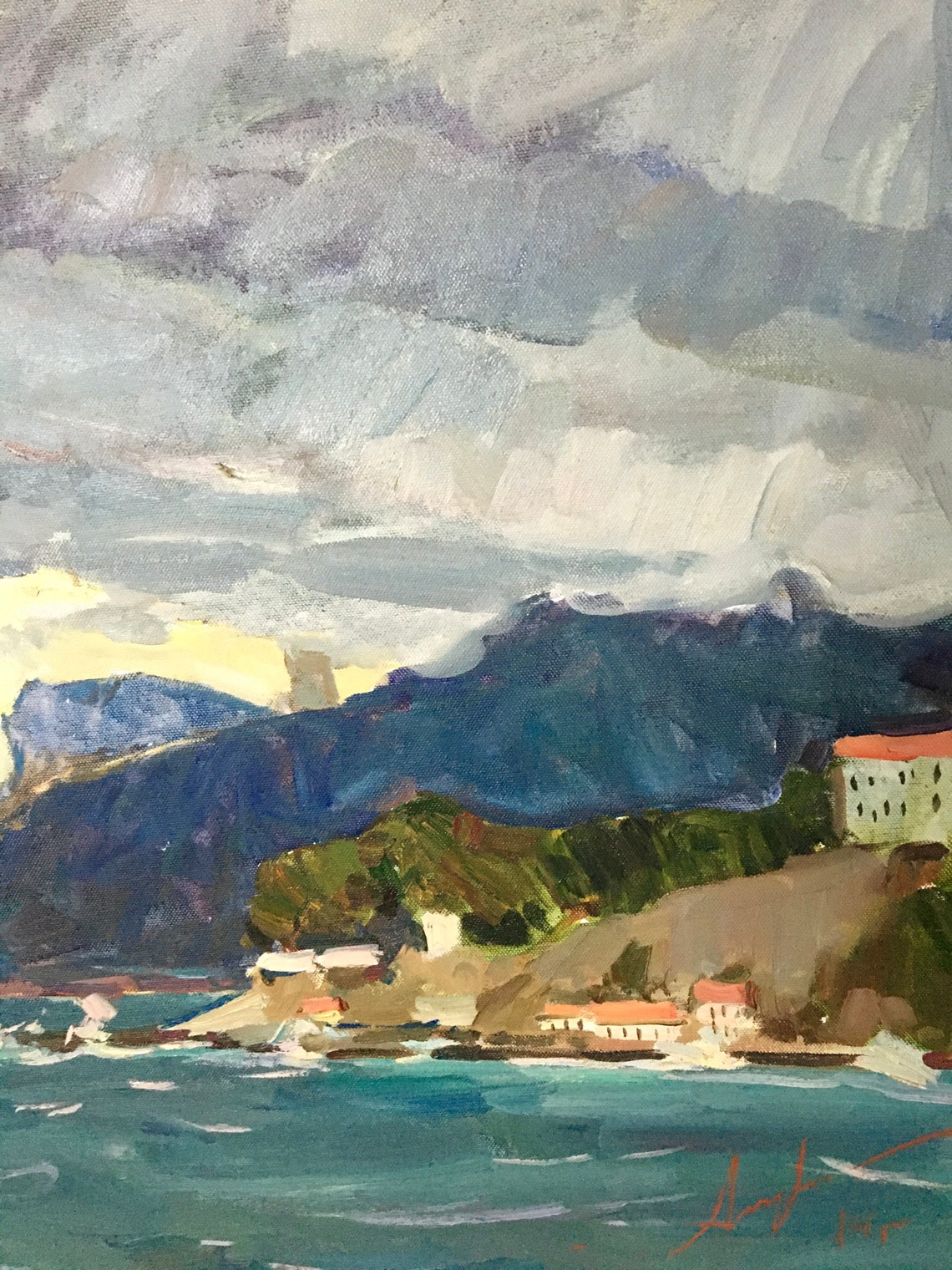 Original Painting, Seascape Oil Painting, Large Wall Art, Impressionist ...