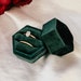 Velvet Ring Box Forest Green Wedding Ring Box Engagement - Etsy