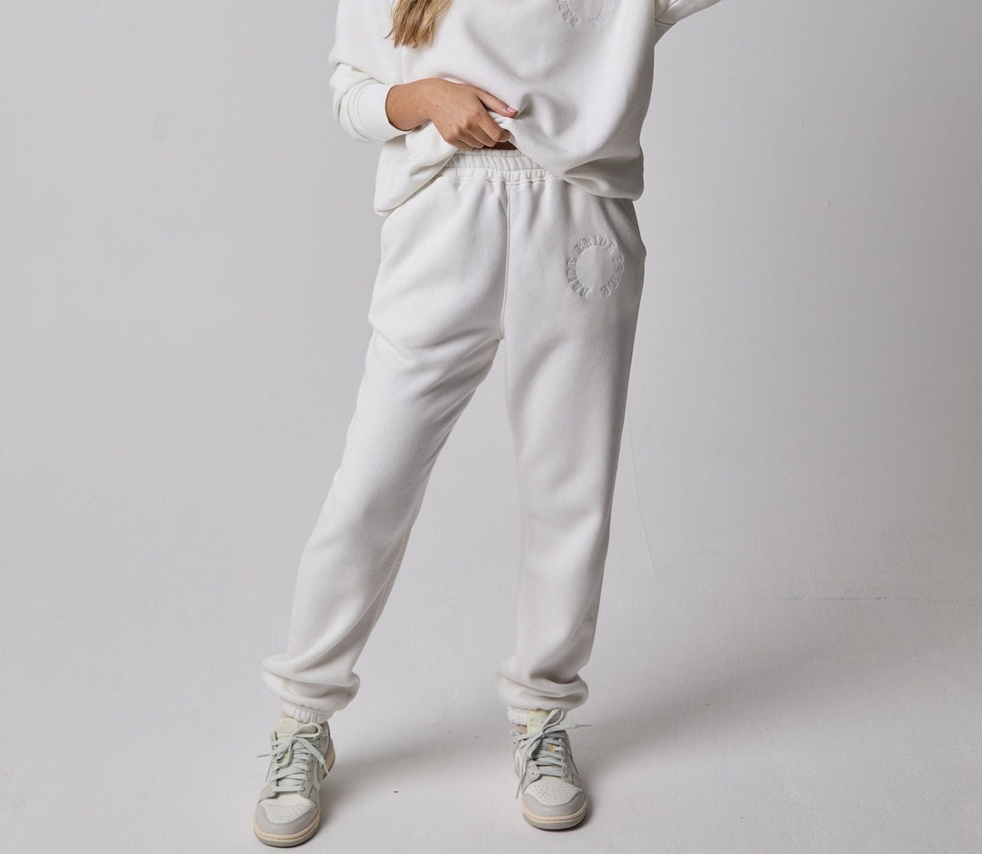 Bride Circle Embroidered Joggers, Bridal Tracksuit Pants, Wedding ...