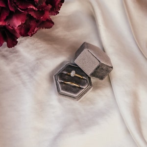 Velvet Ring Box Forest Green Wedding Ring Box Engagement - Etsy
