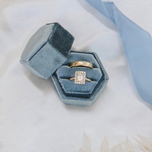 Velvet Ring Box Forest Green Wedding Ring Box Engagement - Etsy