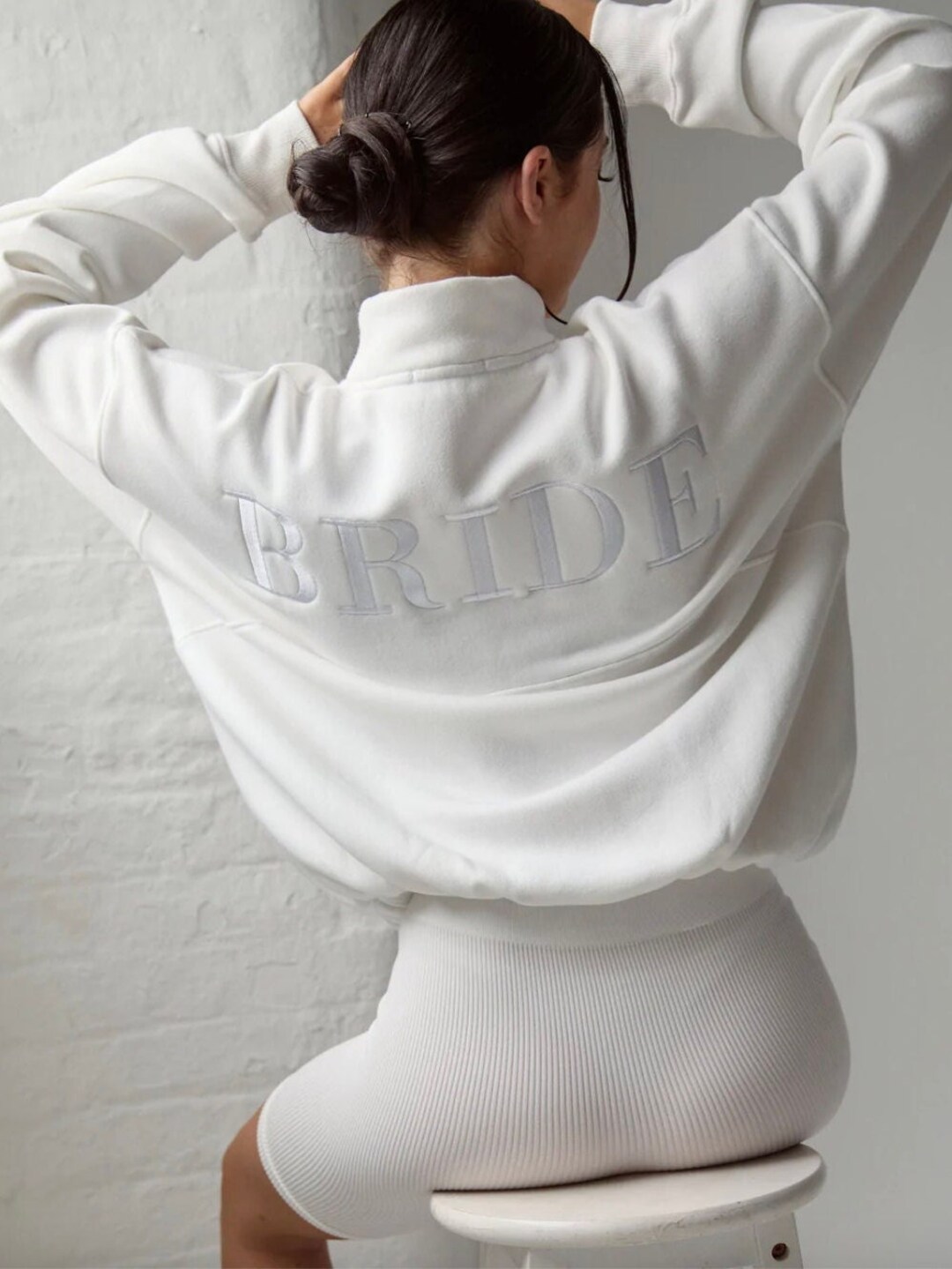 Bride Sweat Quarter Zip, Bride Zip Sweater, Hen Do Jumper, Wedding Morning Outfit, Bride ...