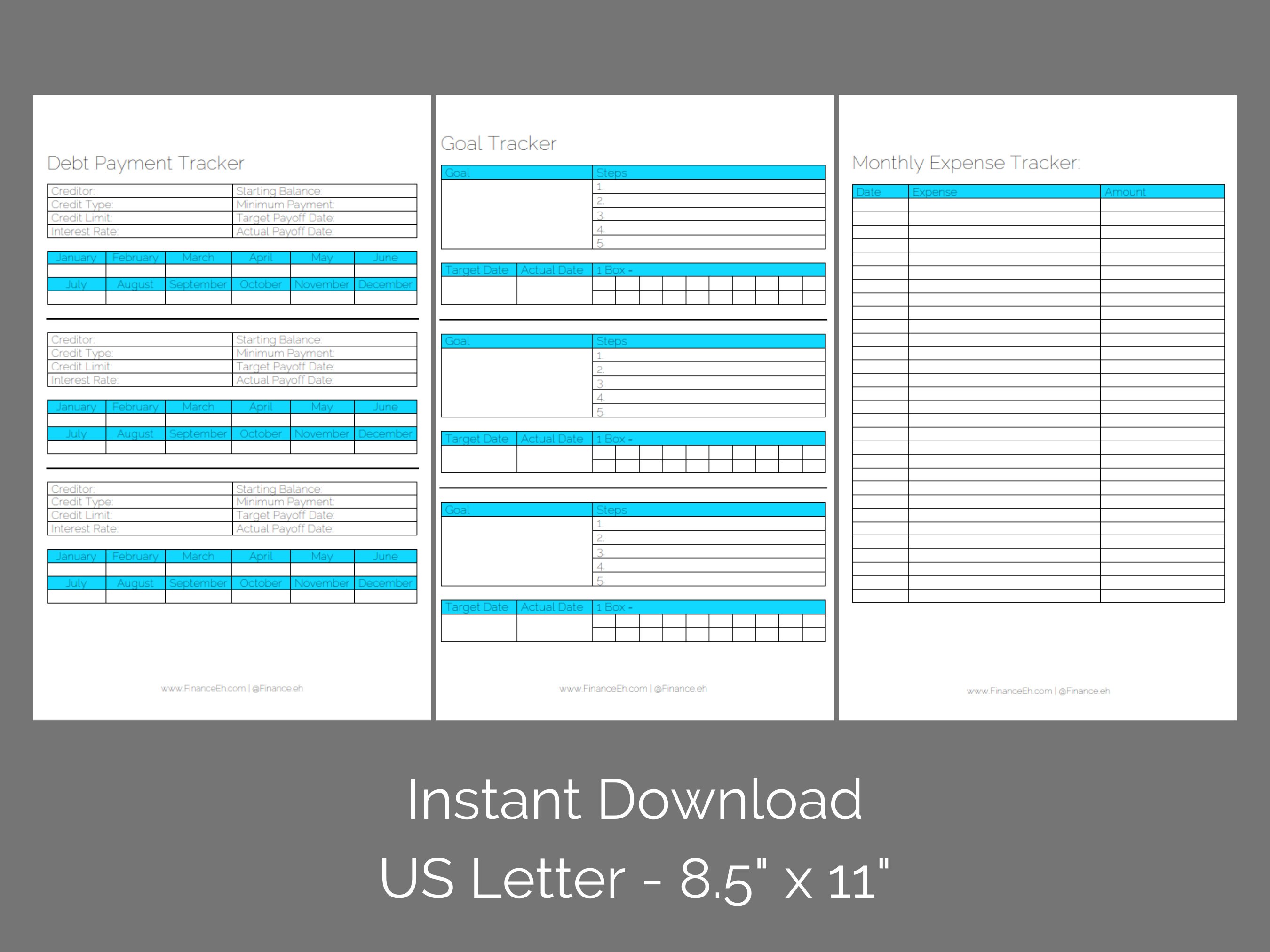 PRINTABLE Budget Planner - 8.5x11 - Instant Download - PDF - Etsy