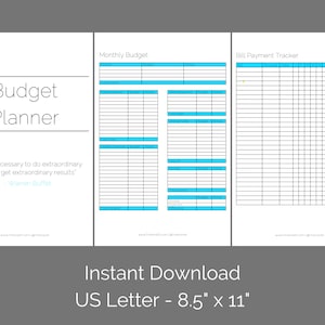 PRINTABLE Budget Planner - 8.5x11 - Instant Download - PDF - Etsy