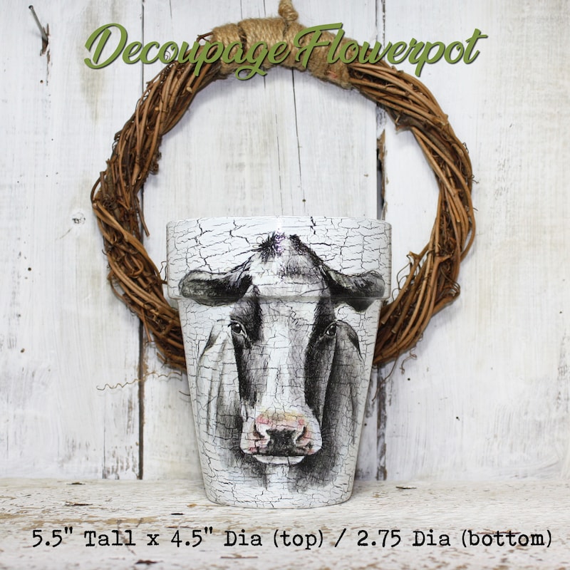Cow Flower Pot - Etsy