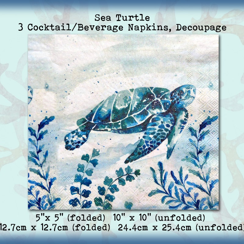 Turtle Napkins - Etsy