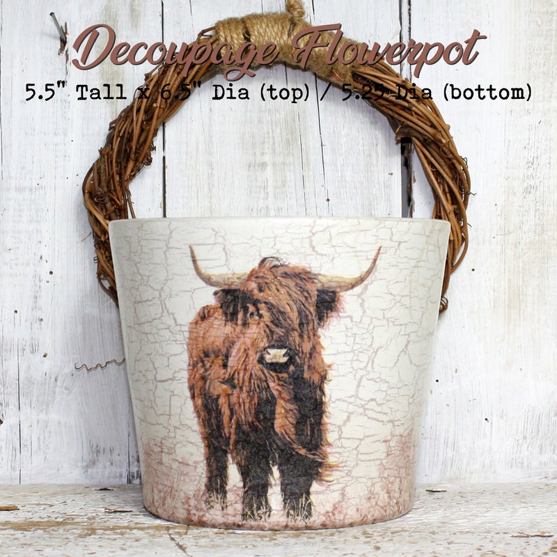 Highland Cow Planter - Etsy