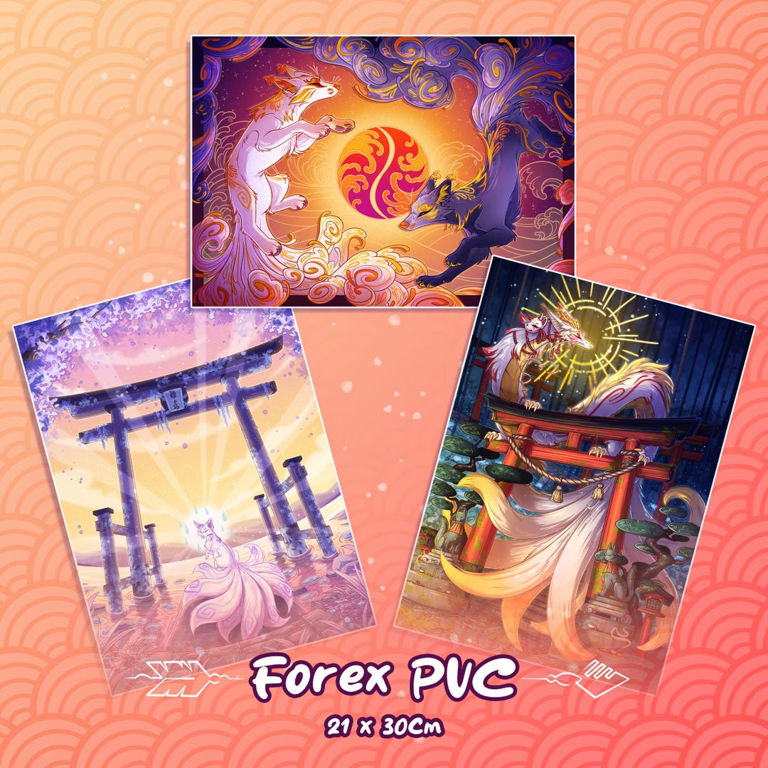 A4 PVC Table kitsune Lovers - Etsy