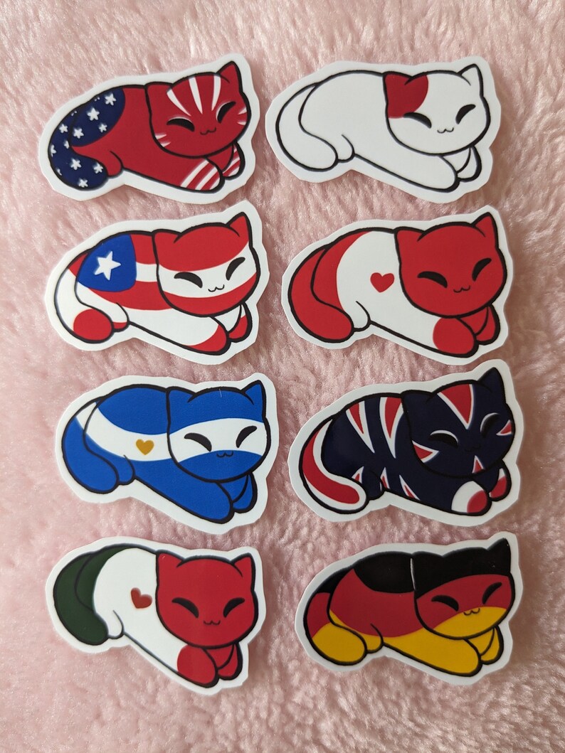Cats as Country Flags of the World Stickers United States United ...