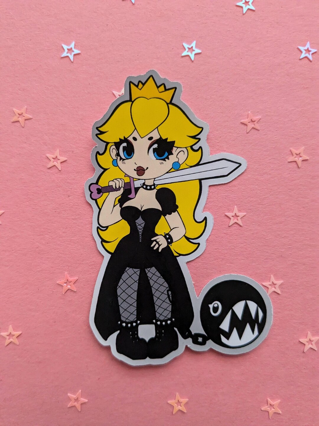 Goth Princess Peach Matte Sticker - Etsy