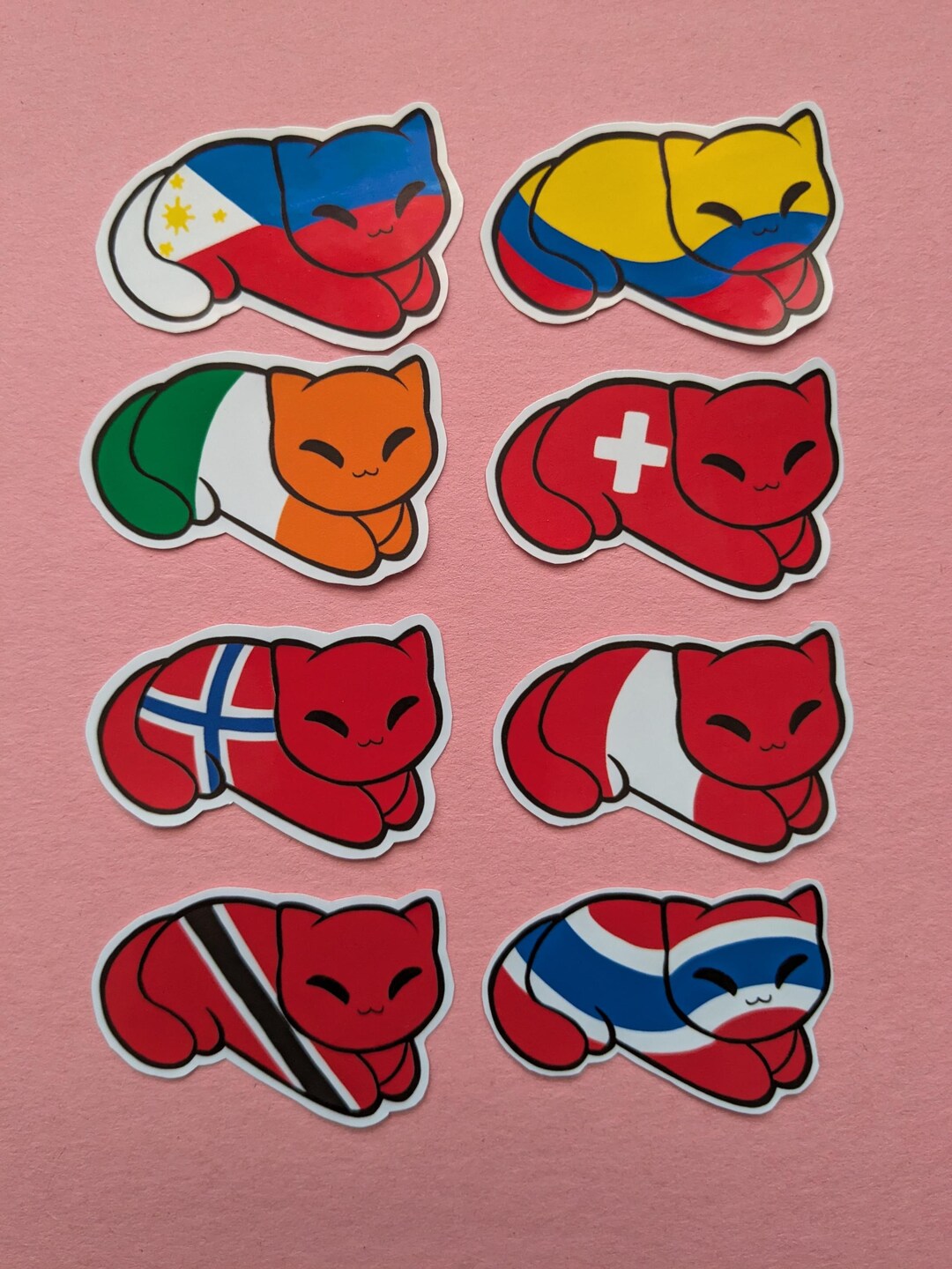 Cats as Country Flags of the World Stickers - Philippines - Colombia ...