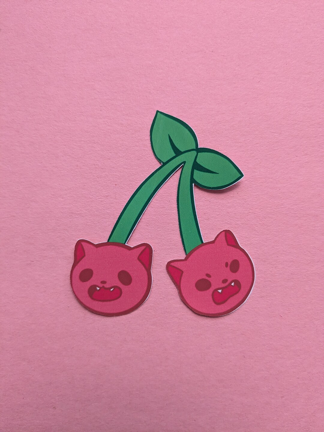 Cherry Cats Matte Sticker - Etsy