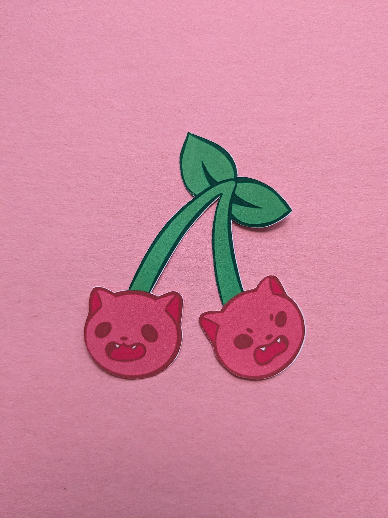 Cherry Cats Matte Sticker - Etsy
