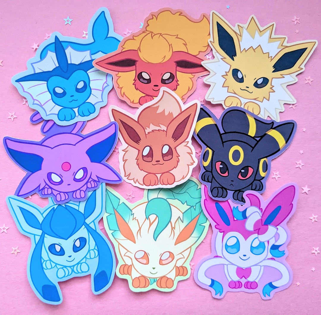 Pokemon Eevee Evolutions Matte Stickers - Etsy