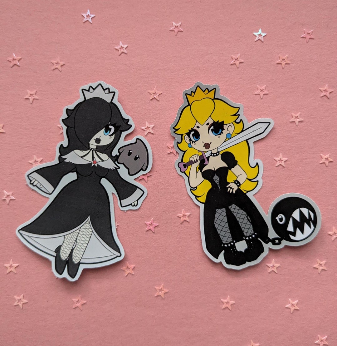 Goth Mario Princesses Princess Peach and Rosalina Matte Sticker - Etsy